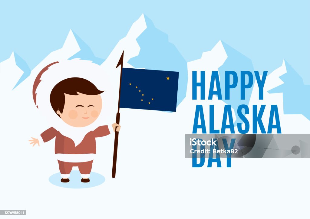 Happy Alaska Day Vector Stock Illustration Download Image Now Adult Adults Only Alaska