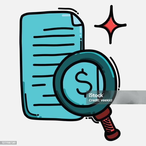 Icône De Vecteur De Couleur De Document De Recherche Dargent Dessin