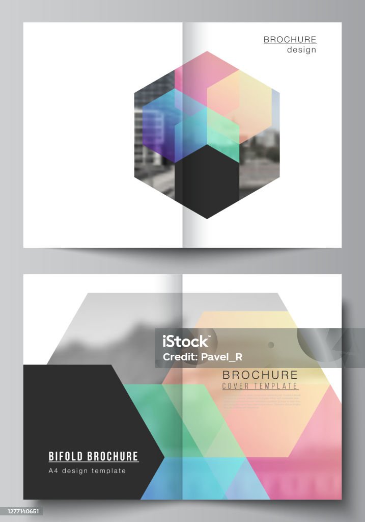 Tata Letak Vektor Dari Dua Format Mockup Sampul Template Desain Dengan