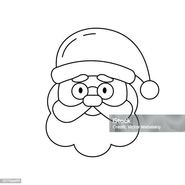 Santa Claus Menguraikan Ikon Wajah Santa Dengan Jenggot Dan Topi Untuk ... Santa Claus Menguraikan Ikon Wajah Santa Dengan Jenggot Dan Topi Untuk ...