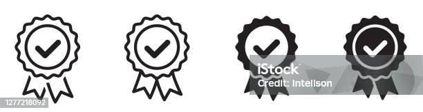 Icône De Médaille Approuvée Ou Certifiée Badge Certifié Collection De
