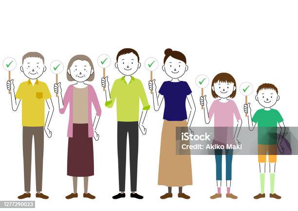 Ilustrasi Keluarga Tiga Generasi Dengan Tanda Yang Benar Ilustrasi Stok ... Ilustrasi Keluarga Tiga Generasi Dengan Tanda Yang Benar Ilustrasi Stok ...