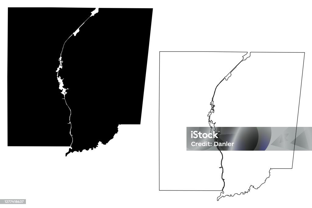 Monroe County Mississippi Carte Vectorielle Illustration Scribble