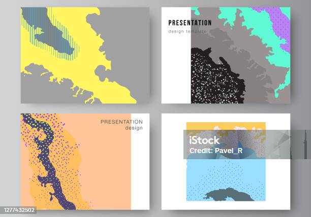 Tata Letak Vektor Template Desain Slide Presentasi Templat Multiguna