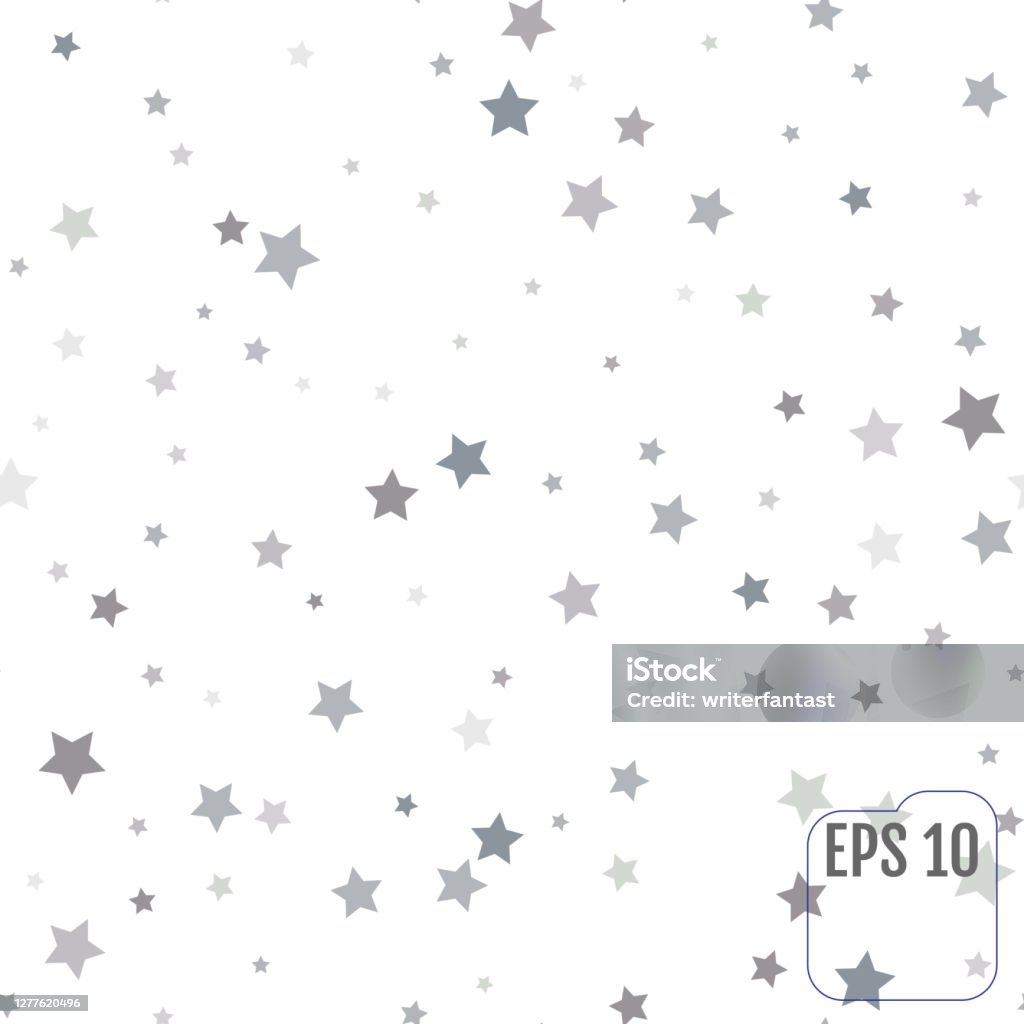 Seamless Pattern With Silver Stars Stock Illustration Download Image