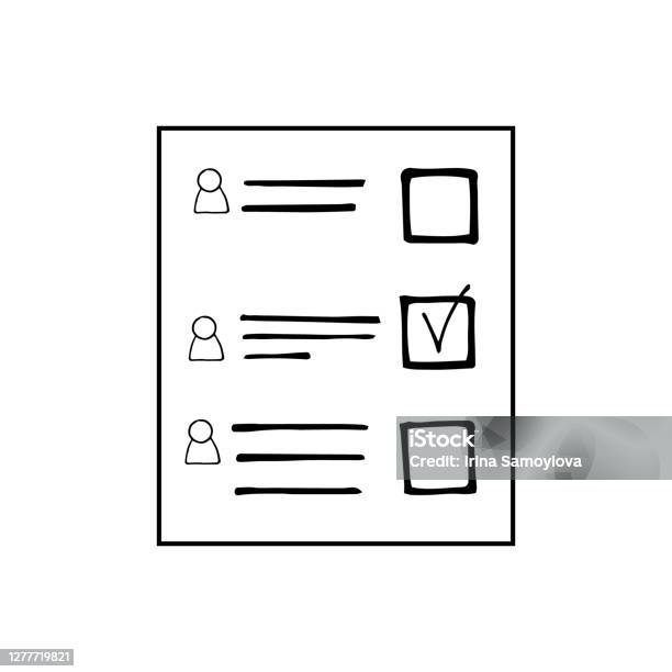 Ilustración de Icono De Boceto De Papeleta De Voto Pegatina Cartel ... Ilustración de Icono De Boceto De Papeleta De Voto Pegatina Cartel ...