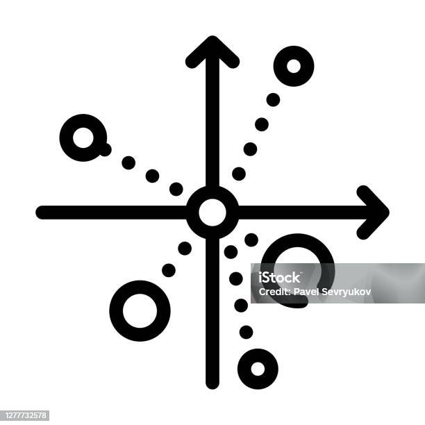 Illustration Vectorielle Dicône De Ligne De Graphique De Dispersion