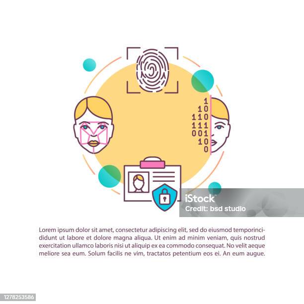 Biometric Identification Concept Icon With Text Stock Illustration ... Biometric Identification Concept Icon With Text Stock Illustration ...