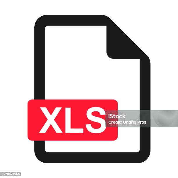 Icône Plate Fichier Xls Isolée Sur Fond Blanc Illustration Vectorielle