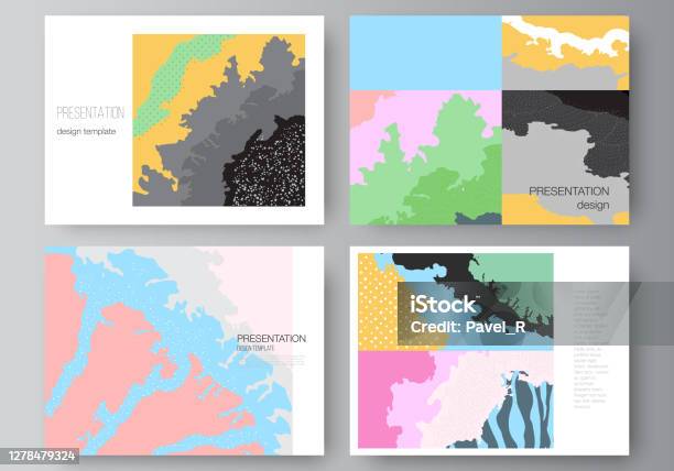 Tata Letak Vektor Template Desain Slide Presentasi Templat Multiguna