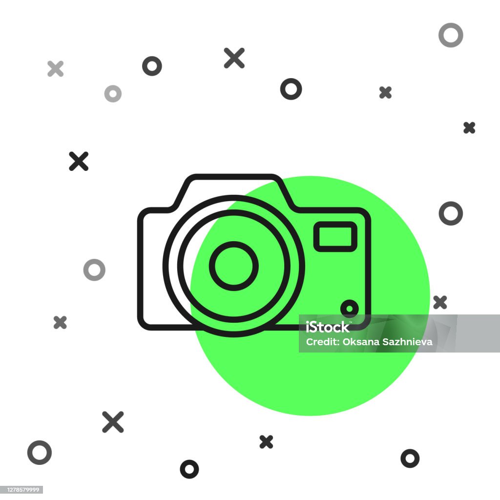 Czarna Linia Ikona Aparatu Fotograficznego Izolowana Na Białym Tle ... Czarna Linia Ikona Aparatu Fotograficznego Izolowana Na Białym Tle ...