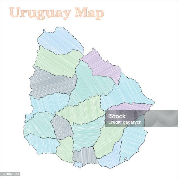Carte Dessinée À La Main De Luruguay Vecteurs Libres De Droits Et Plus