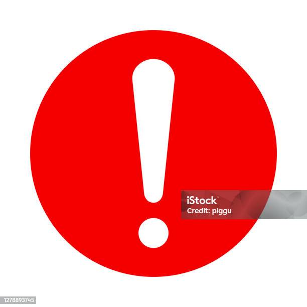 Symbole De Point Dexclamation Sur La Plaque Rouge De Cercle Icône