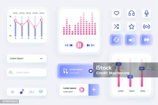 Éléments Gui Pour Lapplication Mobile Lecteur De Musique Paramètres
