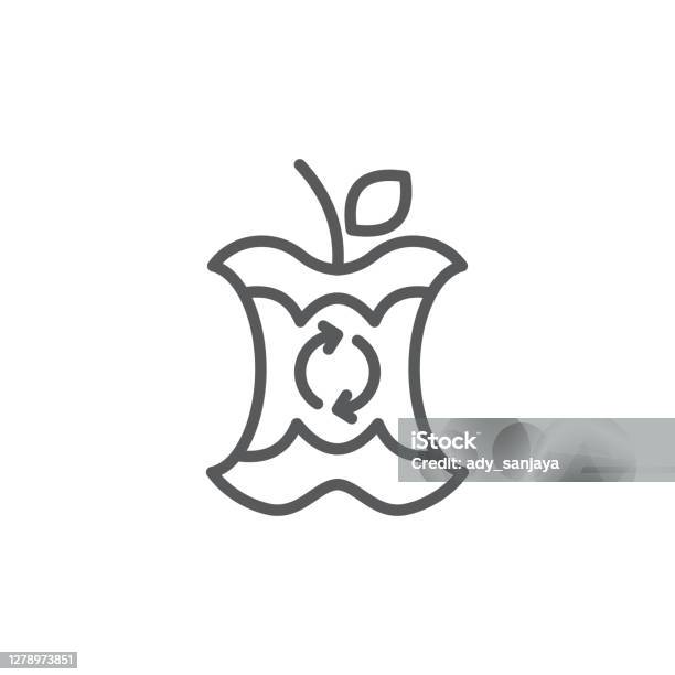 Symbole Dicône De Vecteur De Recyclage Des Déchets Alimentaires