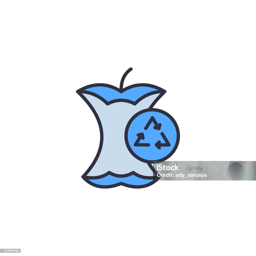 Symbole Dicône De Vecteur De Recyclage Des Déchets Alimentaires