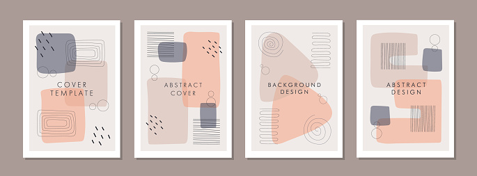 Vektor Desain Template Sampul Dengan Latar Belakang Bentuk Geometris