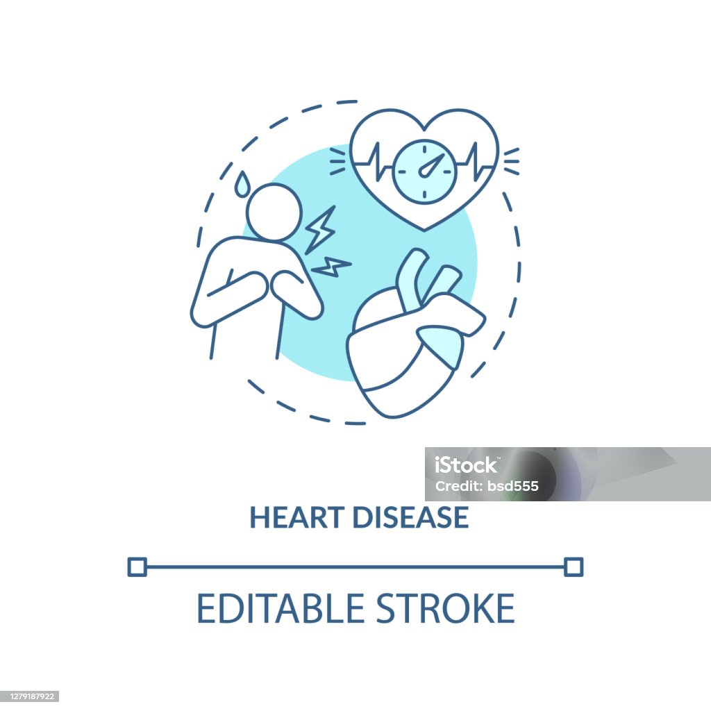 Ilustración De Icono Del Concepto De Enfermedad Cardíaca Y Más Vectores