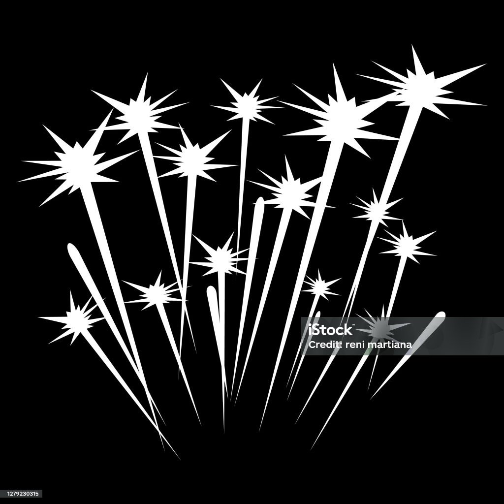 Feux Dartifice Avec Logo De Fond Noir Vecteurs Libres De Droits Et Plus