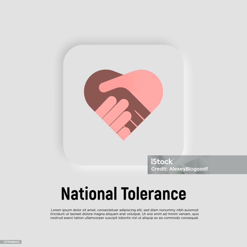 National Tolerance Flat Icon Handshake In Heart Shape Multicultural ... National Tolerance Flat Icon Handshake In Heart Shape Multicultural ...