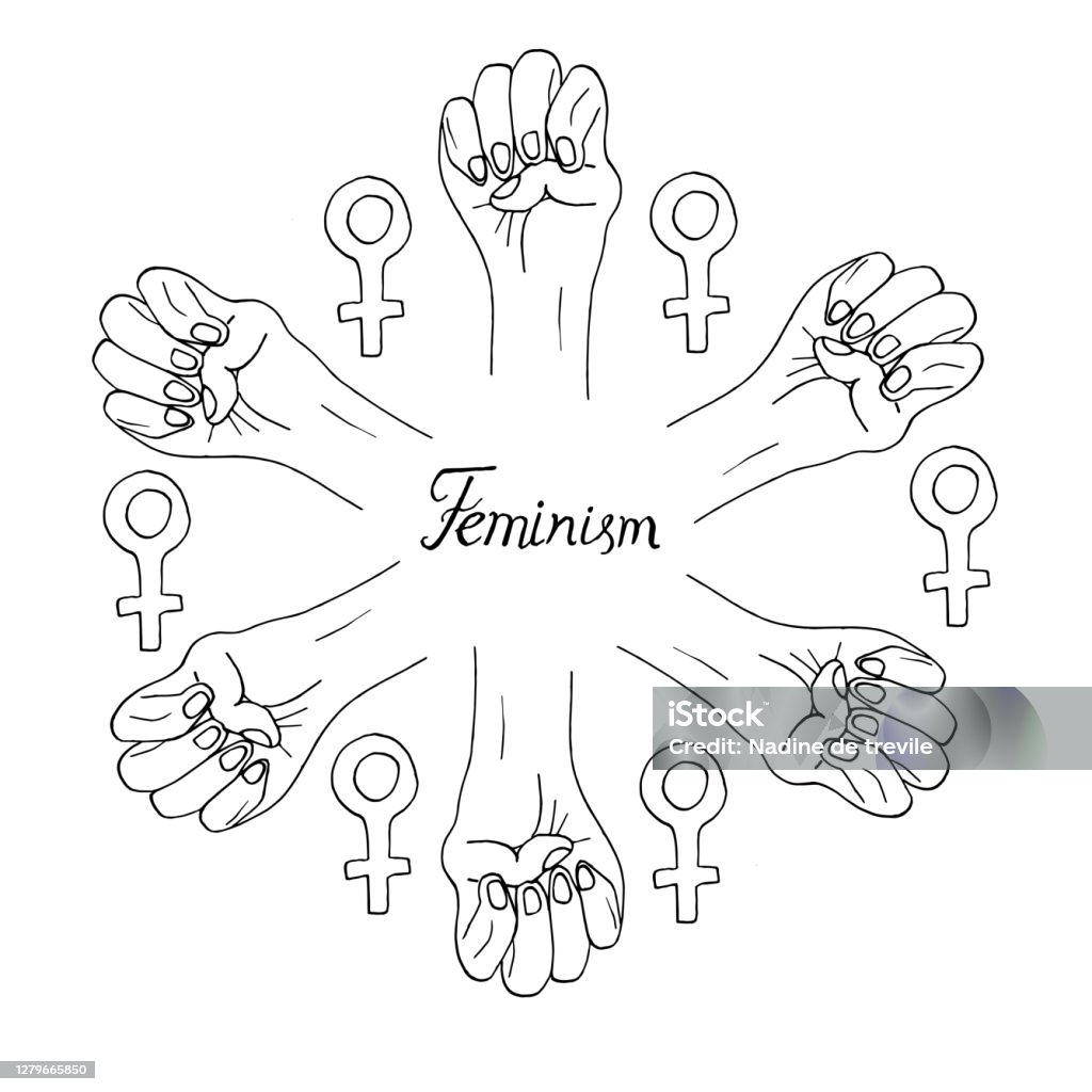 Girl Power Womens Protest Pattern Of Womens Fists Feminine Design