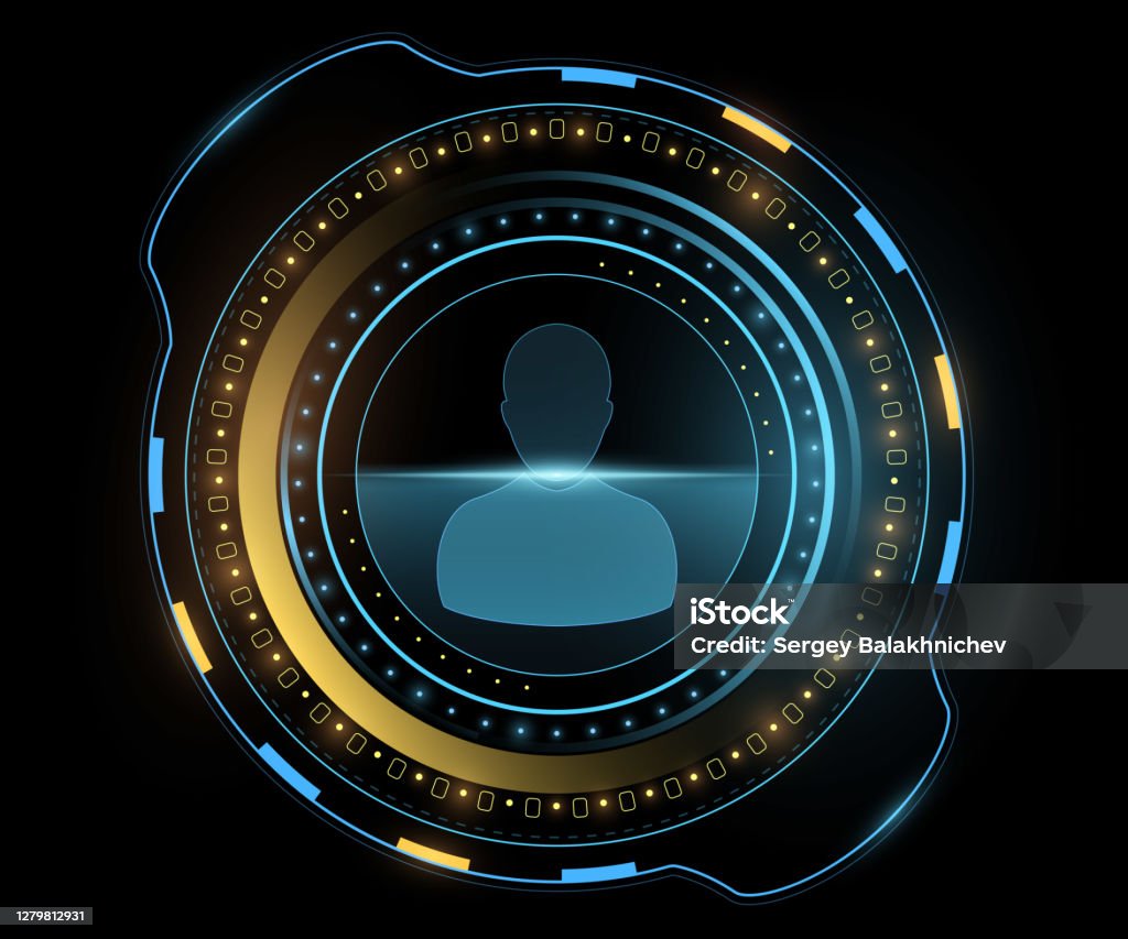 Antarmuka Pengguna Futuristik Memindai Data Manusia Layar Ui Hud