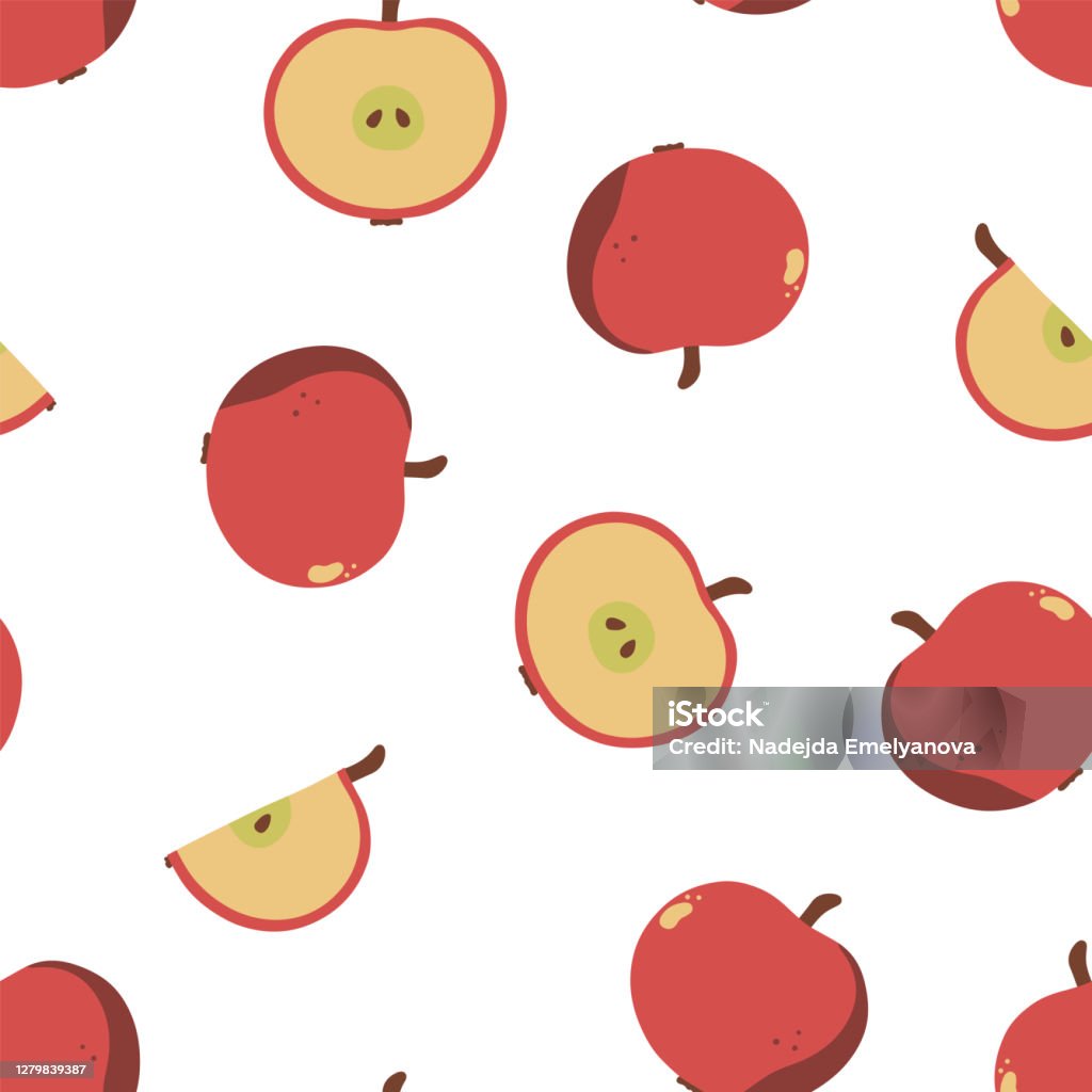 Seamless Pattern Of Apples Stock Illustration Download Image Now
