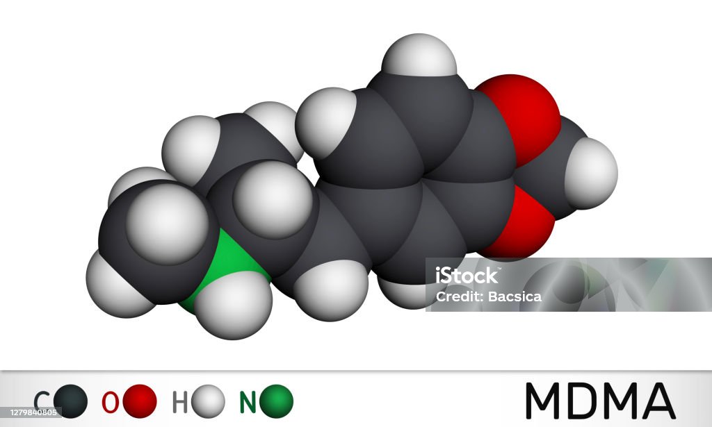 34metilendioximetanfetamina Mdma Xtc Molécula De Éxtasis Es Psicoactivo