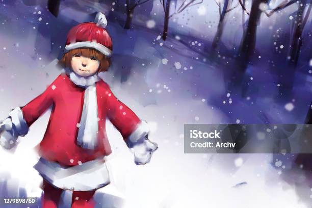 Lukisan Seni Digital Gadis Dengan Kostum Santa Claus Ilustrasi ... Lukisan Seni Digital Gadis Dengan Kostum Santa Claus Ilustrasi ...