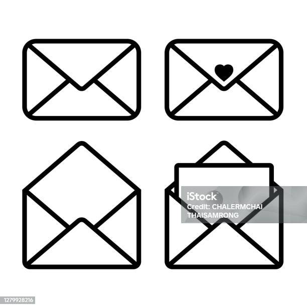 Icône De Messagerie Isolée Sur Fond Blanc Illustration Vectorielle