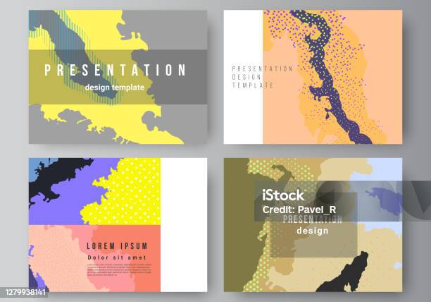 Tata Letak Vektor Template Desain Slide Presentasi Templat Multiguna