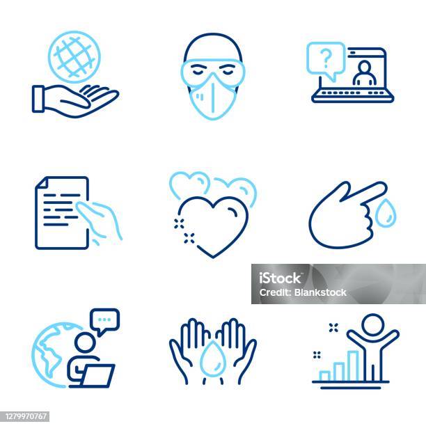 Ensemble Dicônes De Personnes Icône Incluse Comme Planète Sûre Masque