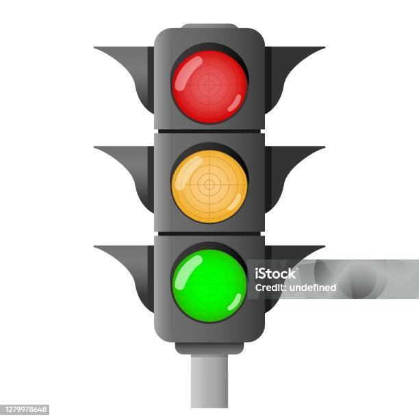 Lampu Lalu Lintas Perangkat Yang Berubah Warna Menjadi Merah Kuning Dan