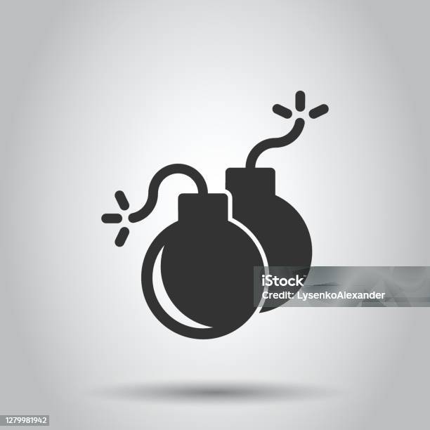 Icône De Bombe Dans Le Modèle Plat Illustration Vectorielle De Dynamite