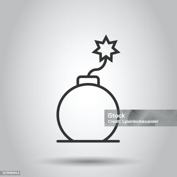 Icône De Bombe Dans Le Modèle Plat Illustration Vectorielle De Dynamite