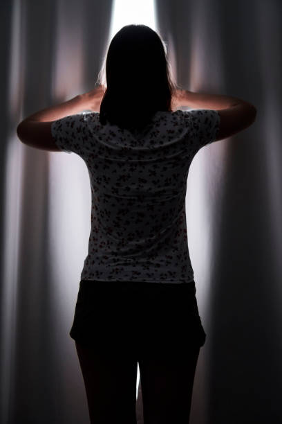 Person Peaking Behind Curtain Stock Photos, Pictures & Royalty-Free ... Person Peaking Behind Curtain Stock Photos, Pictures & Royalty-Free ...