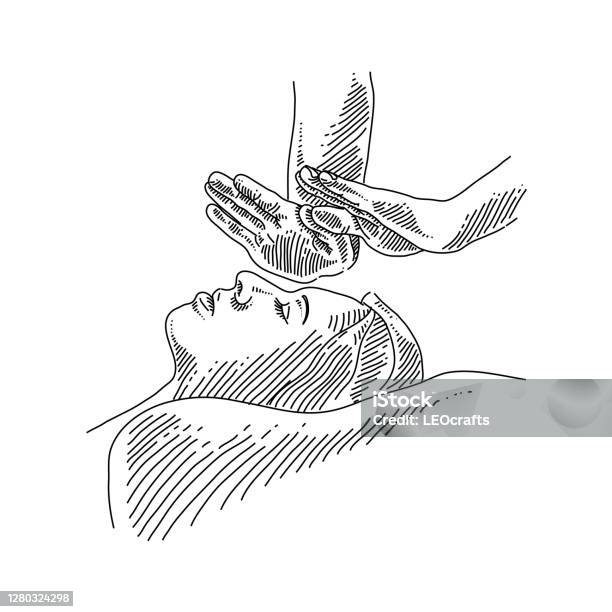 Head Massage Drawing Stock Illustration Download Image Now Drawing Art Product Massaging