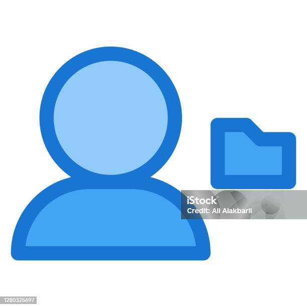 Ikon Folder Pribadi Pengguna Dalam Gaya Datar Folder Profil Ilustrasi