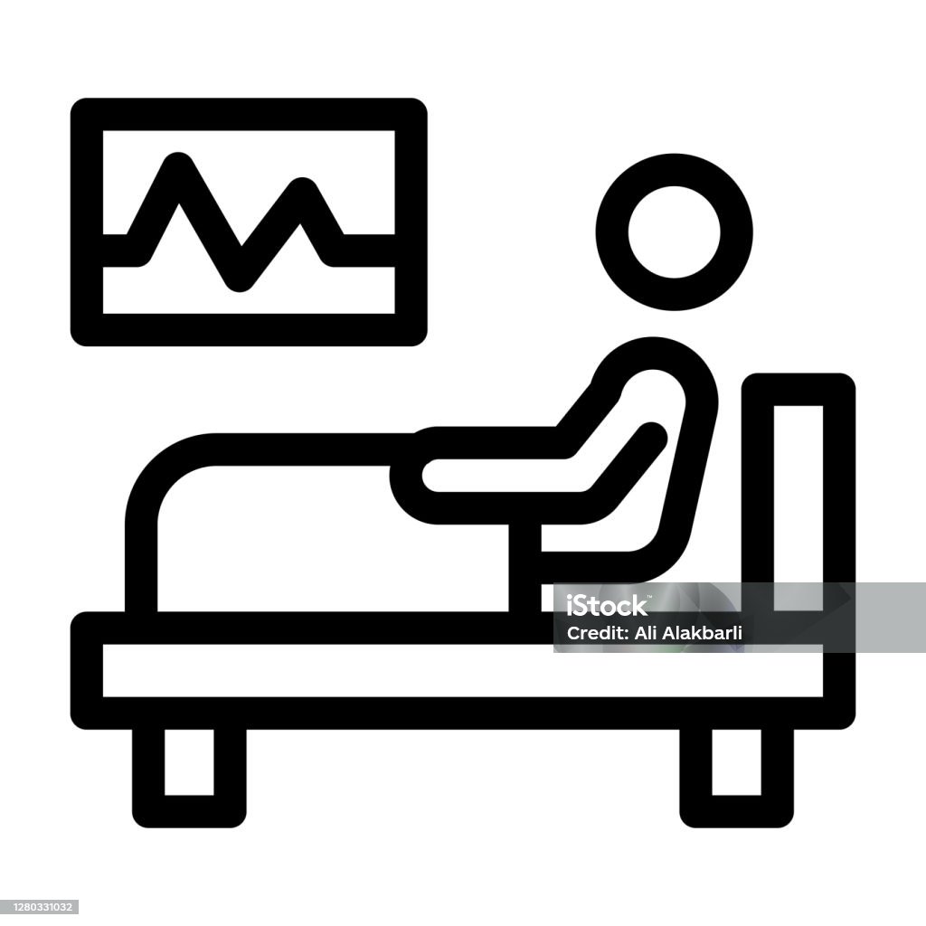 Ikon Tempat Tidur Rumah Sakit Tanda Tandu Ilustrasi Tempat Tidur Pasien