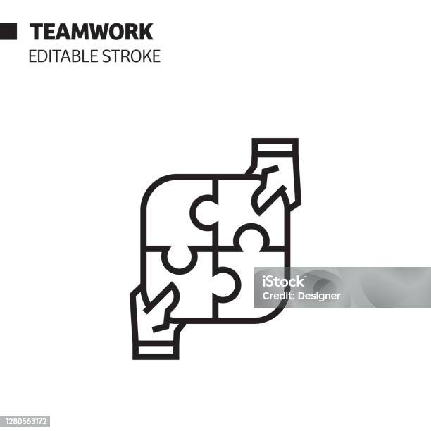 Icône De Ligne De Travail Déquipe Illustration De Symbole Vectoriel De