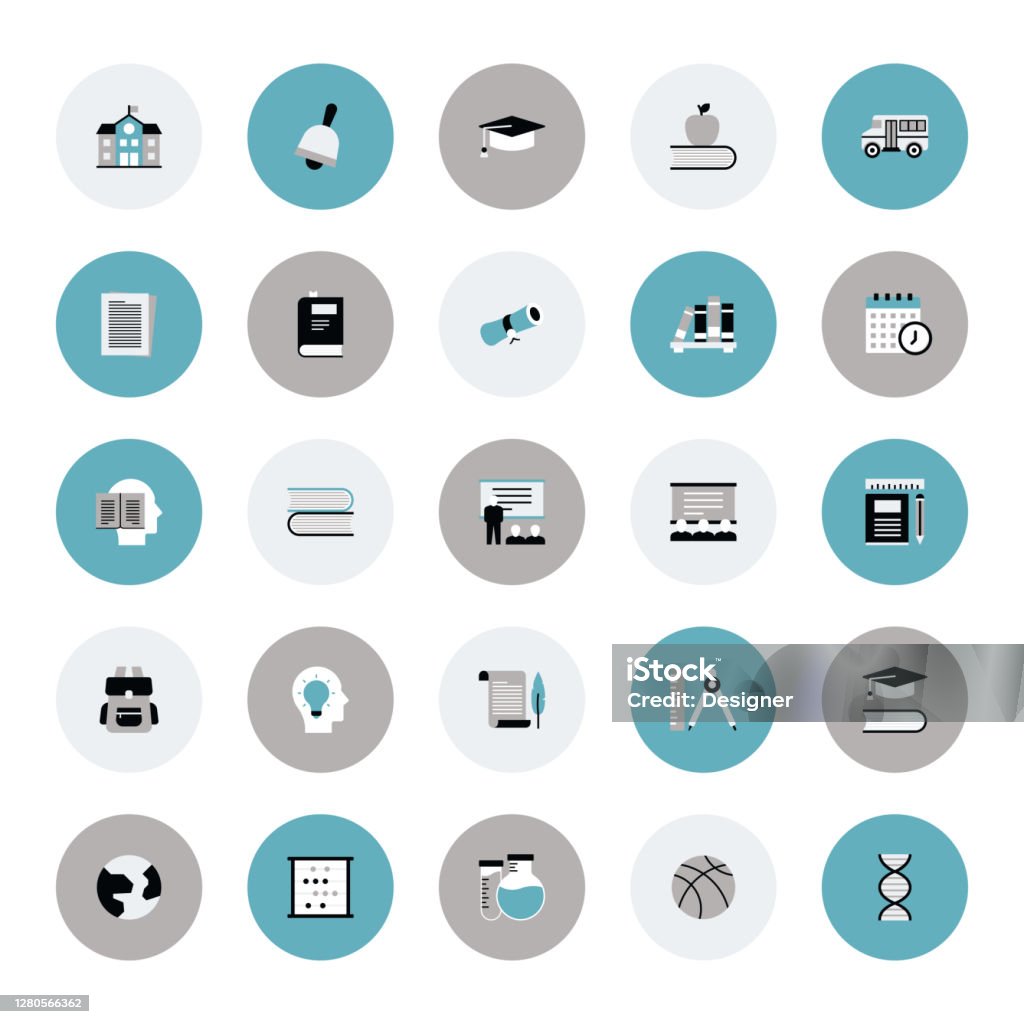 Léducation Et Lécole Connexes Icônes Plates Illustration De Symbole