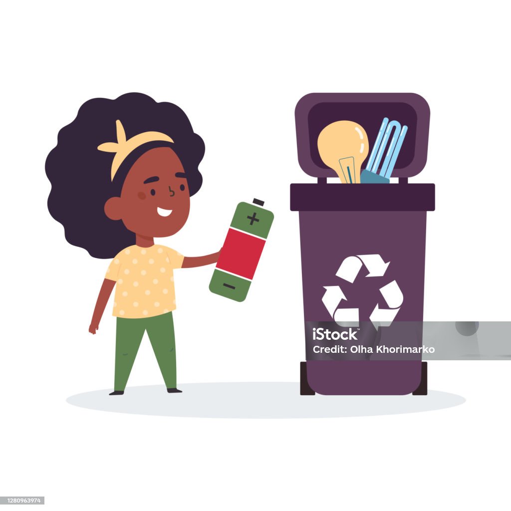 Vetores De Garota Fofa Classificando Lixo E Lixo Para Reciclagem E Mais