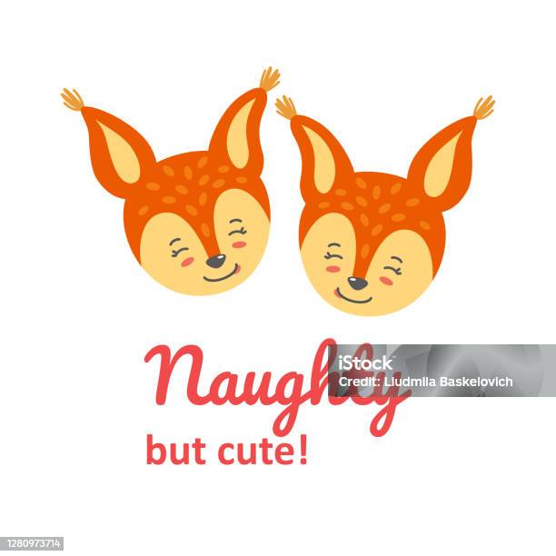 Naughty Squirrels Showing Their Tongues Print Design With Squirrel