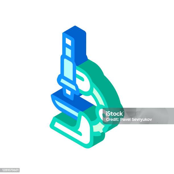 Illustration Isométrique De Vecteur Dicône De Microscope Déquipement
