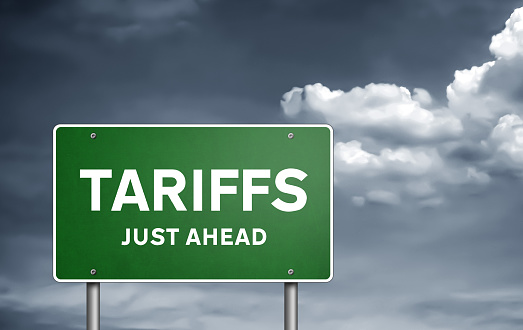 Tariffs Just Ahead Road Sign Message Stock Photo - Download Image Now ... Tariffs Just Ahead Road Sign Message Stock Photo - Download Image Now ...