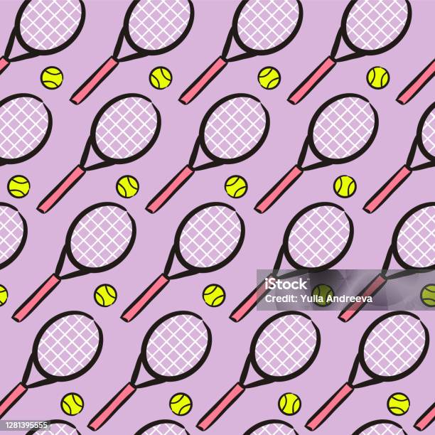 Pola Tenis Yang Digambar Dengan Tangan Mulus Latar Belakang Olahraga