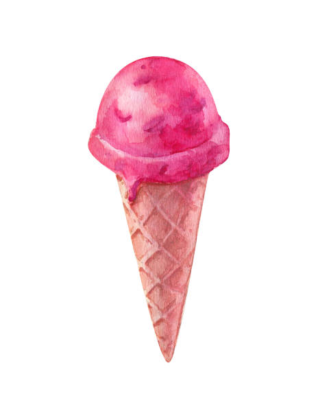 30 Home Made Strawberry Ice Cream Stock Illustrations Royalty Free