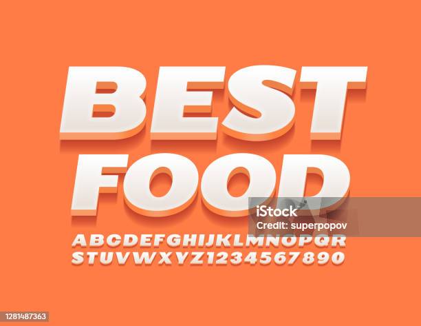 Lencana Kualitas Vektor Makanan Terbaik Set Huruf Alfabet Dan Angka 3d ... Lencana Kualitas Vektor Makanan Terbaik Set Huruf Alfabet Dan Angka 3d ...