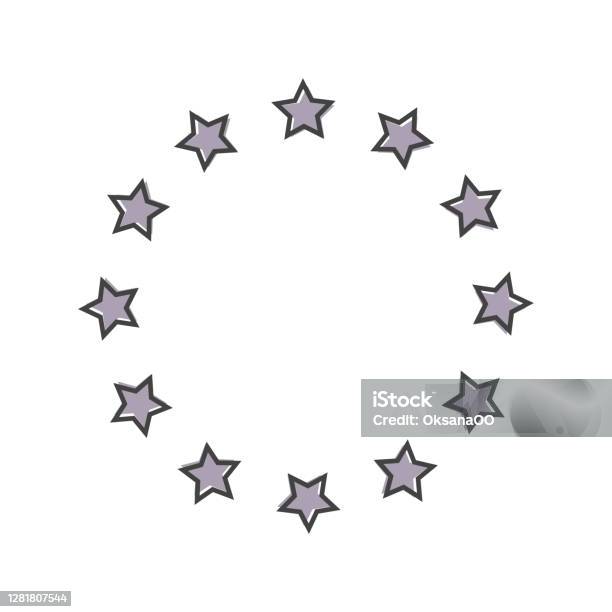 Icône Détoile Vectorielle Dans Un Cercle Cercle Composé Du Modèle De