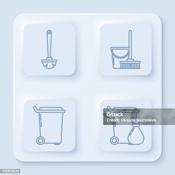 Atur Garis Sikat Toilet Pel Dan Ember Tempat Sampah Dan Tempat Sampah ... Atur Garis Sikat Toilet Pel Dan Ember Tempat Sampah Dan Tempat Sampah ...